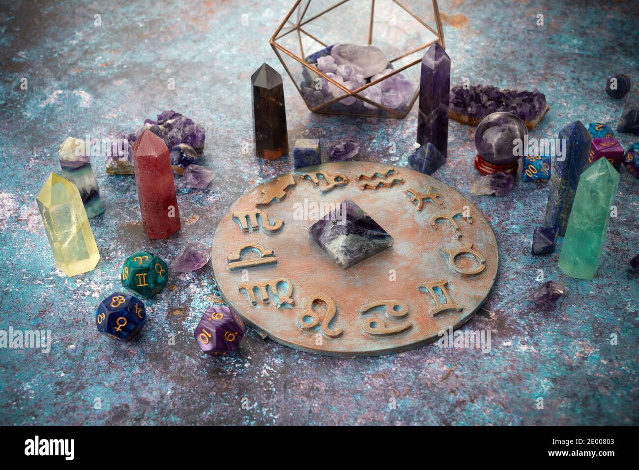 Crystals for healing, fortune telling and astrology. Esoteric concept ...