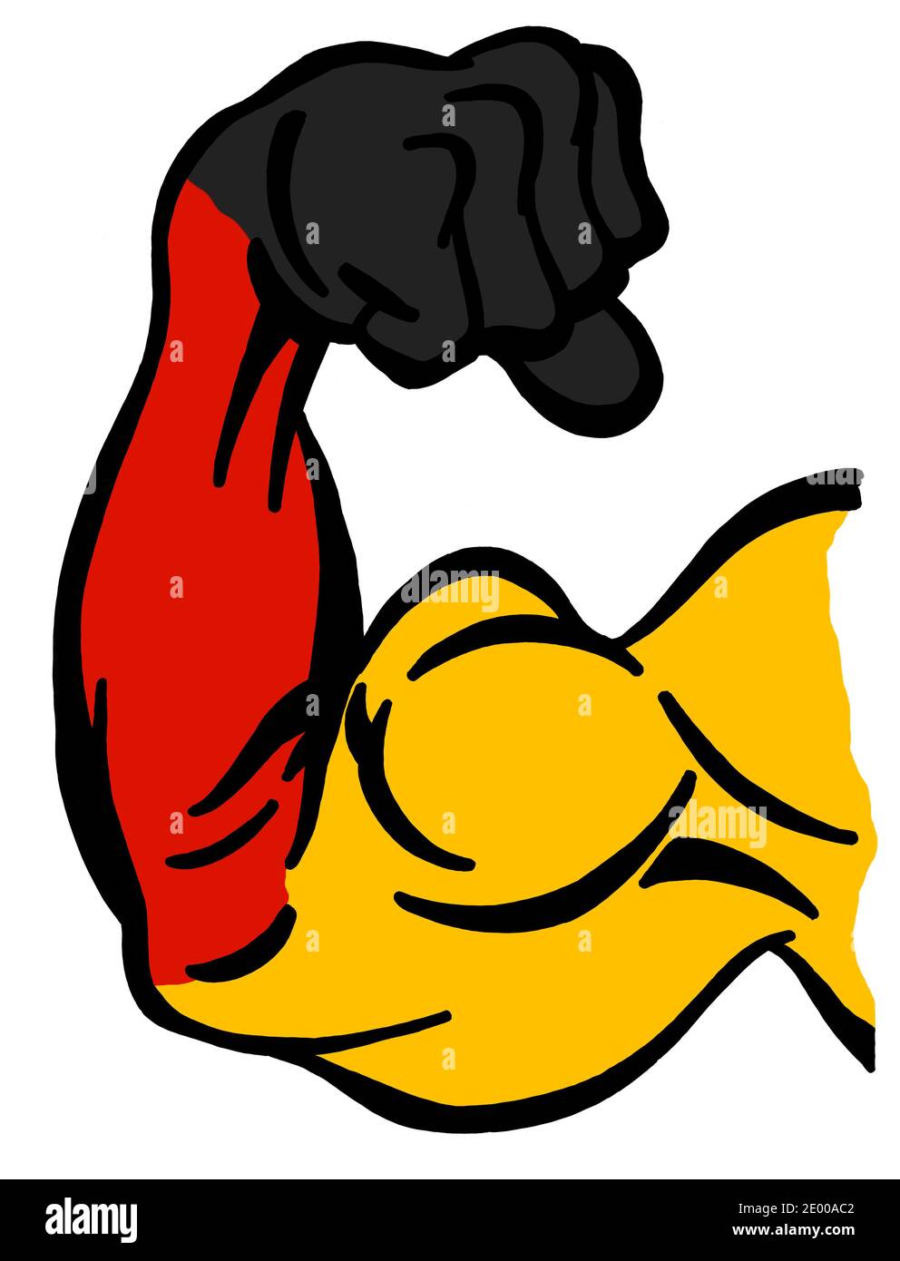 Biceps painted with colors of German flag as symbol of power of Angela ...