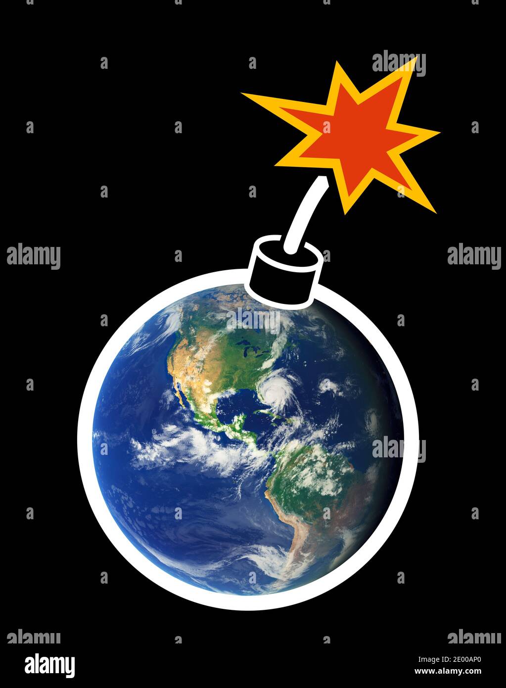 Earth planet as time bomb. Metaphor of apocalypse and end of the world ...
