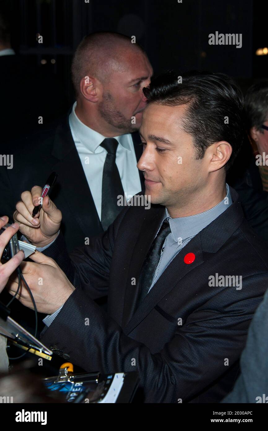 Joseph Gordon-Levitt attending the French premiere of the movie Don Jon ...