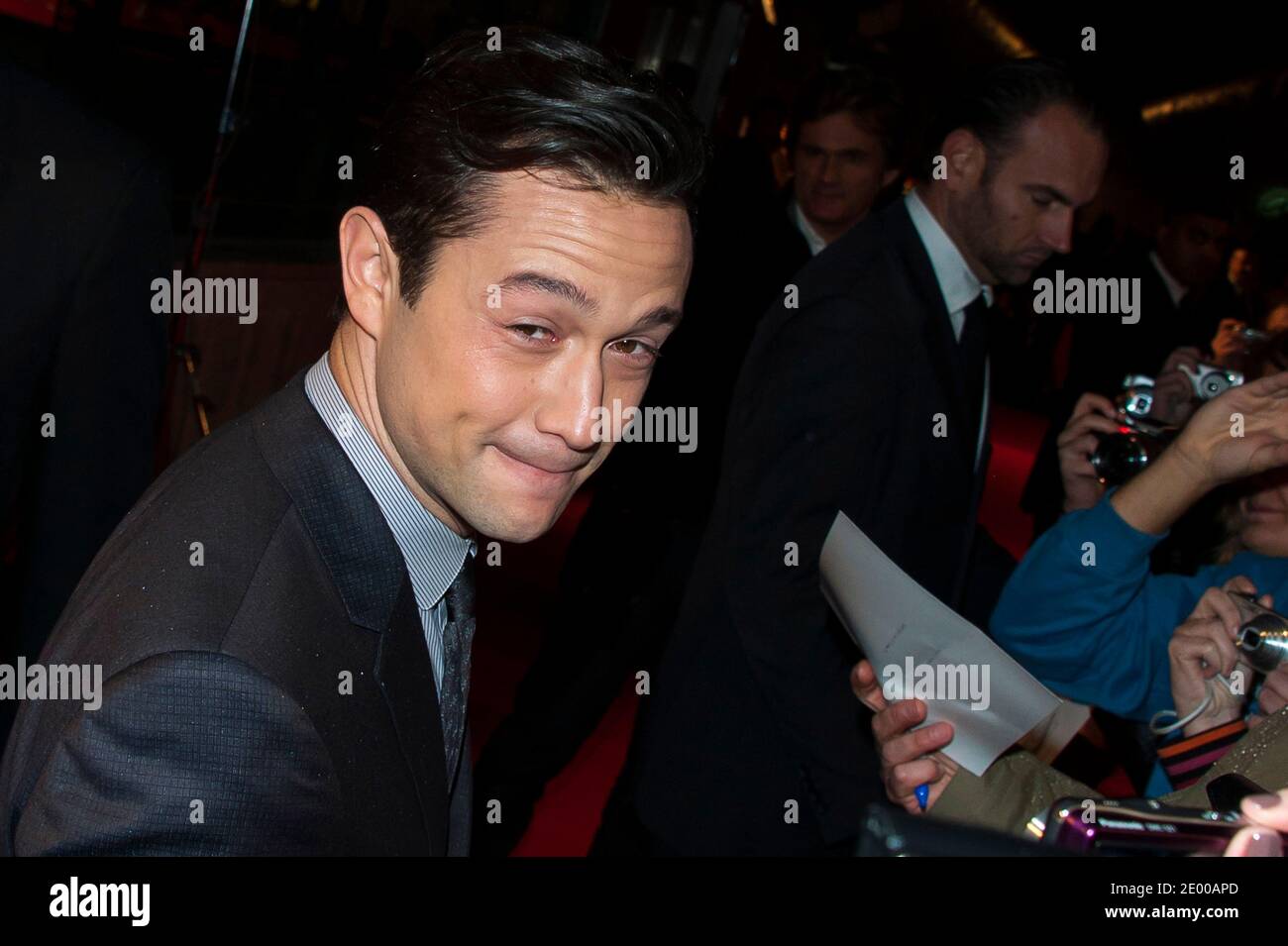 Joseph Gordon-Levitt attending the French premiere of the movie Don Jon ...