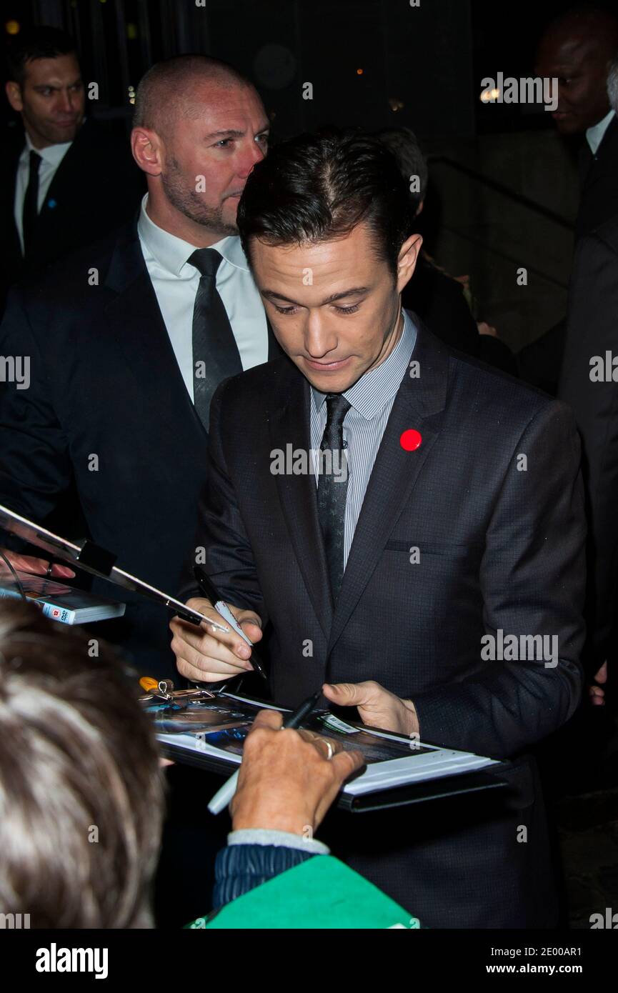 Joseph Gordon-Levitt attending the French premiere of the movie Don Jon ...