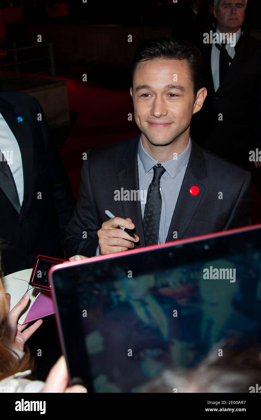Joseph Gordon-Levitt attending the French premiere of the movie Don Jon ...