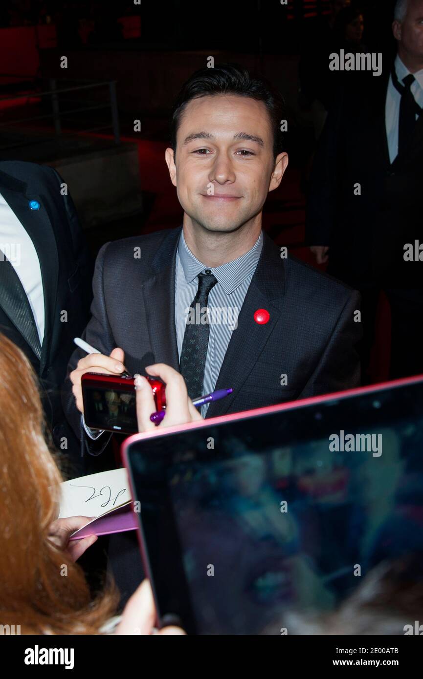 Joseph Gordon-Levitt attending the French premiere of the movie Don Jon ...