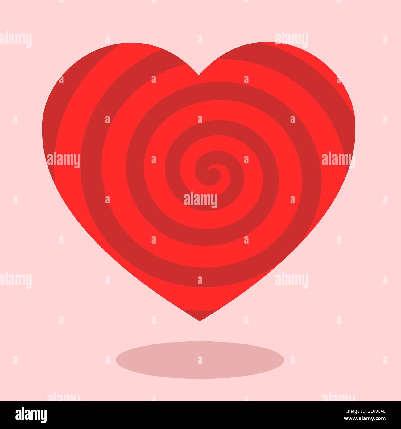 METAPHOR MEANING: Red heart with hypnotic spiral as metaphor of falling ...