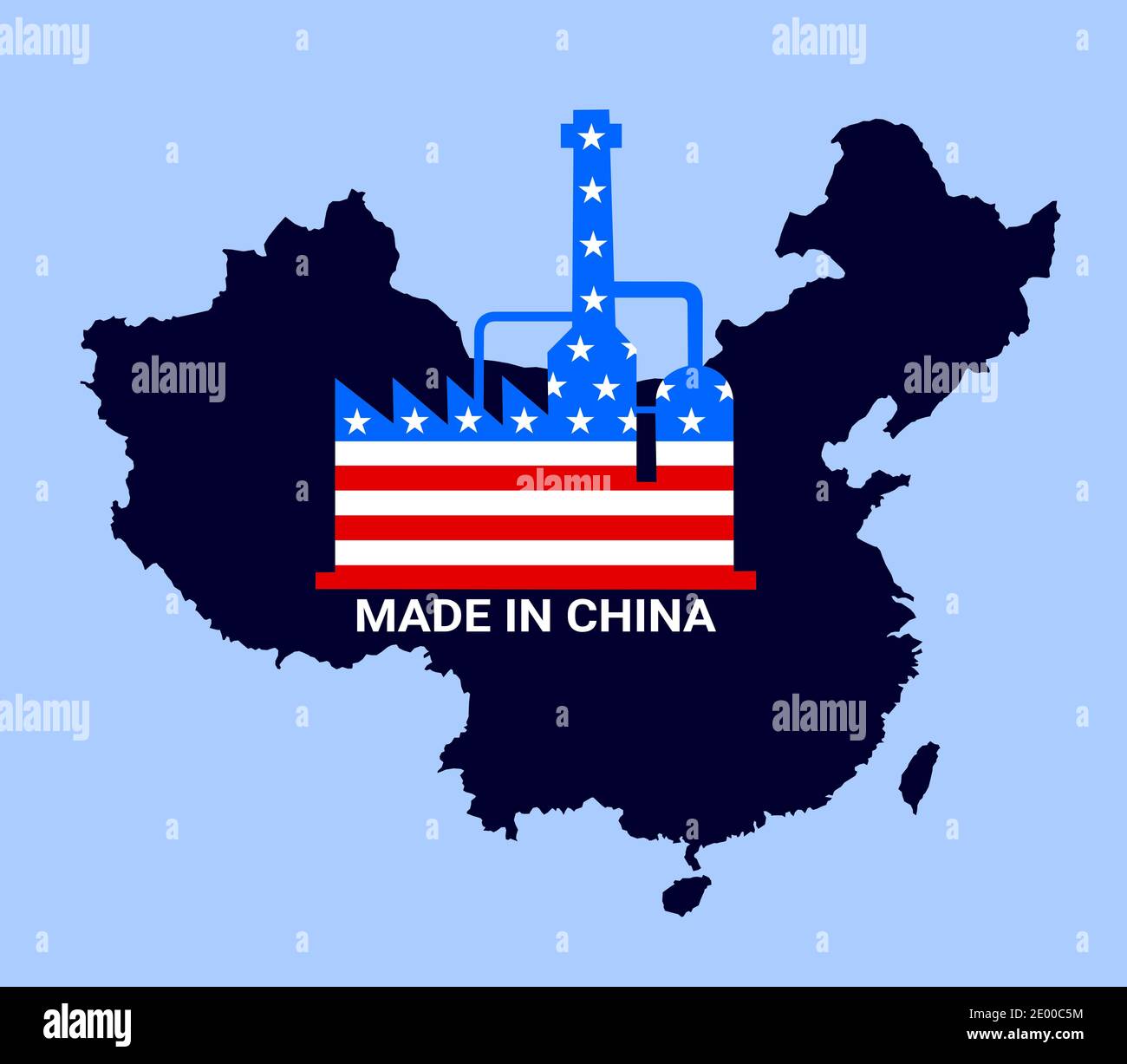 American company and factory makes, produces and manufactures products ...