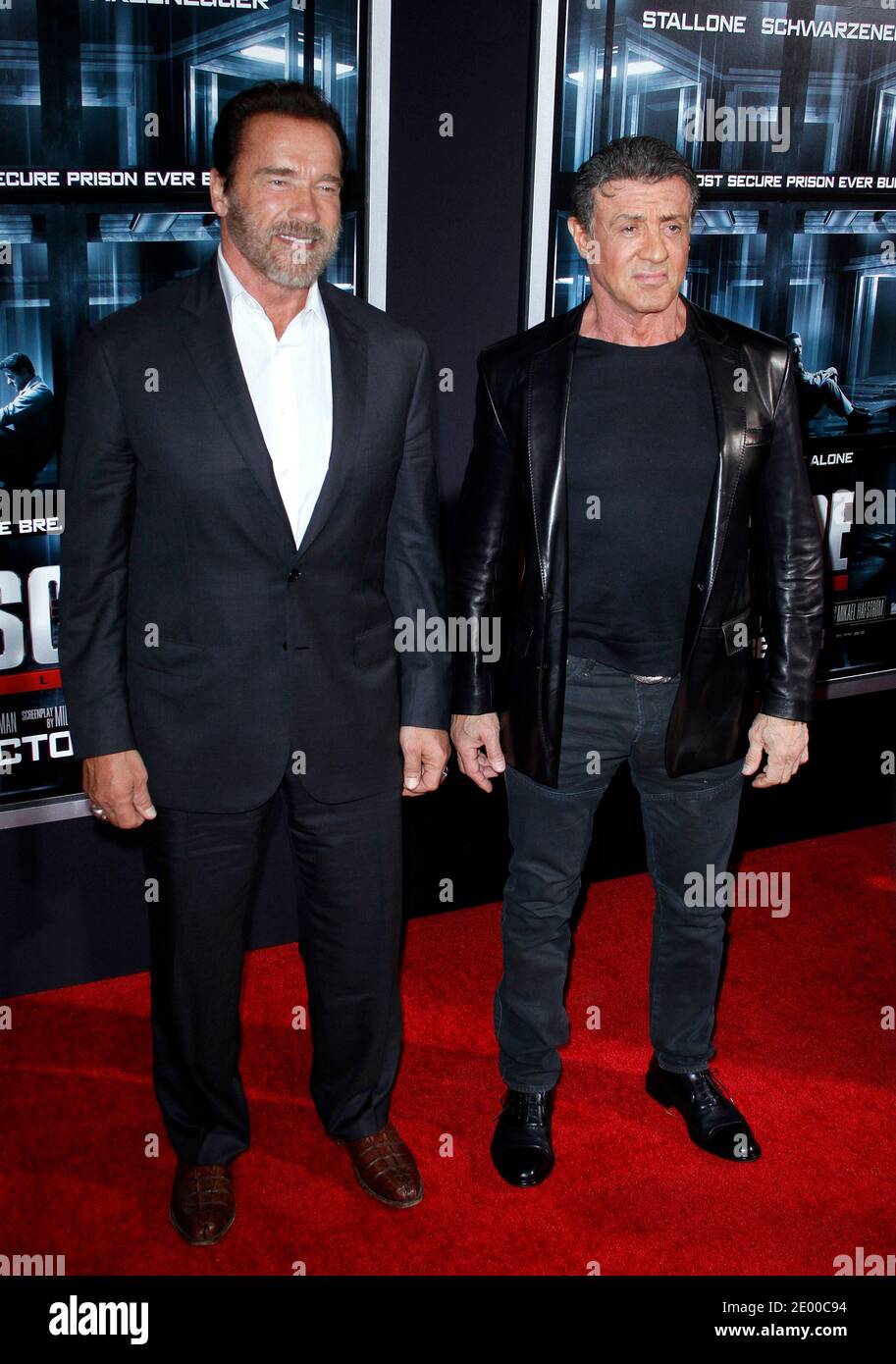 Arnold Schwarzenegger and Sylvester Stallone attend the 'Escape Plan ...