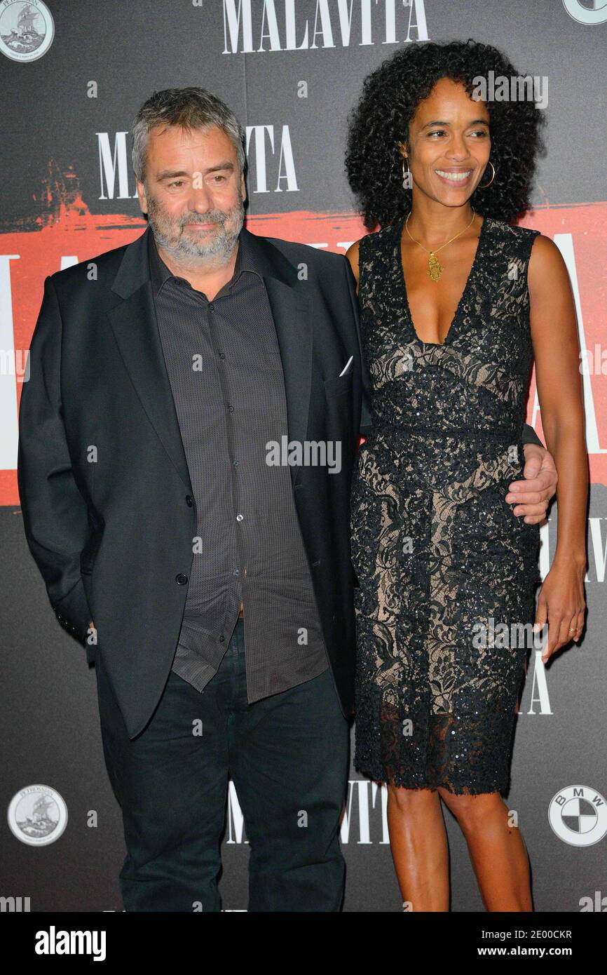 Luc Besson and wife Virginie Silla attending the premiere of Malavita ...