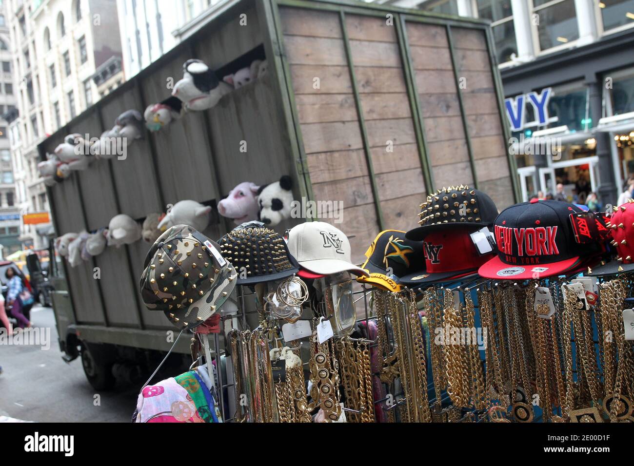 The Sirens of the Lambs truck by Street artist Bansky on Broadway in ...
