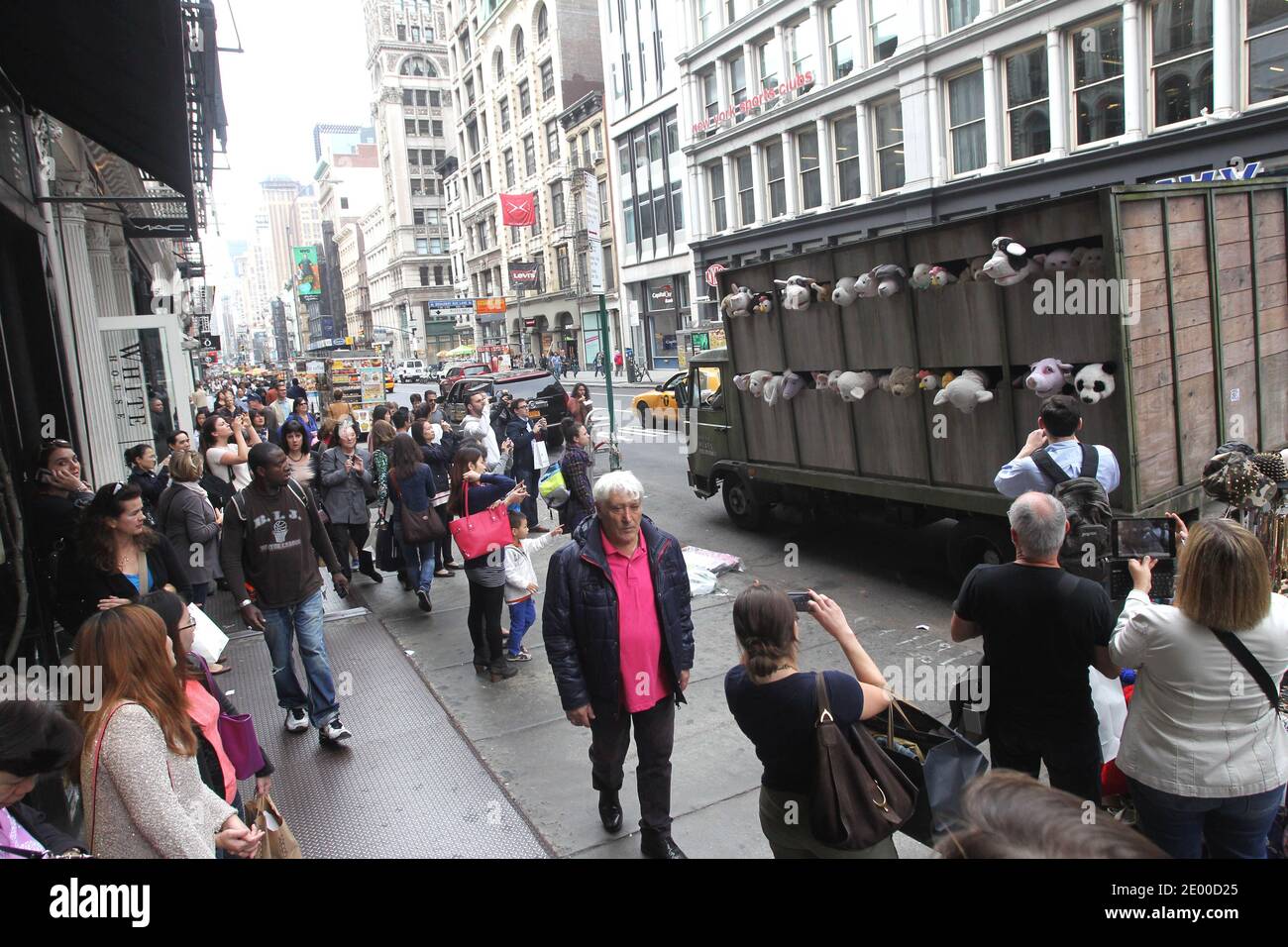The Sirens of the Lambs truck by Street artist Bansky on Broadway in ...