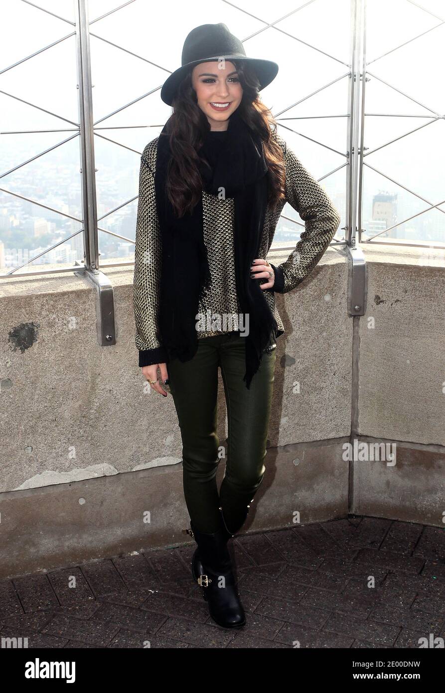 British singer Cher Lloyd visits the Empire State Building to promote ...