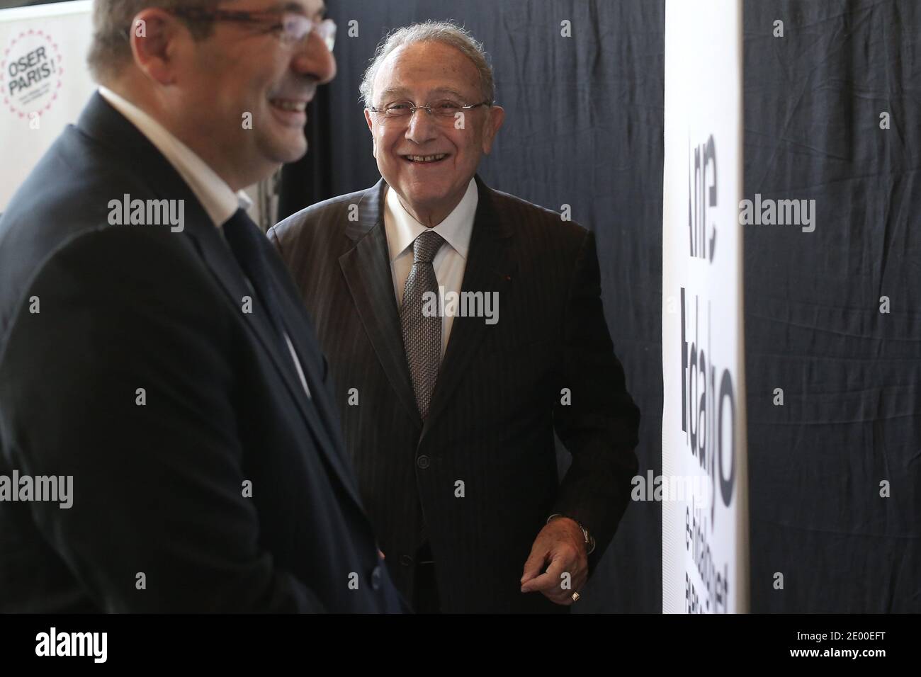Pascal Cherki and Pierre Aidenbaum are pictured after a press ...