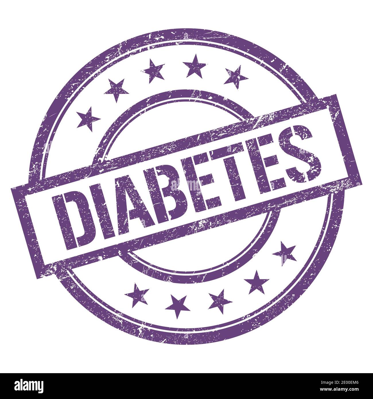 DIABETES text written on purple violet round vintage rubber stamp Stock ...