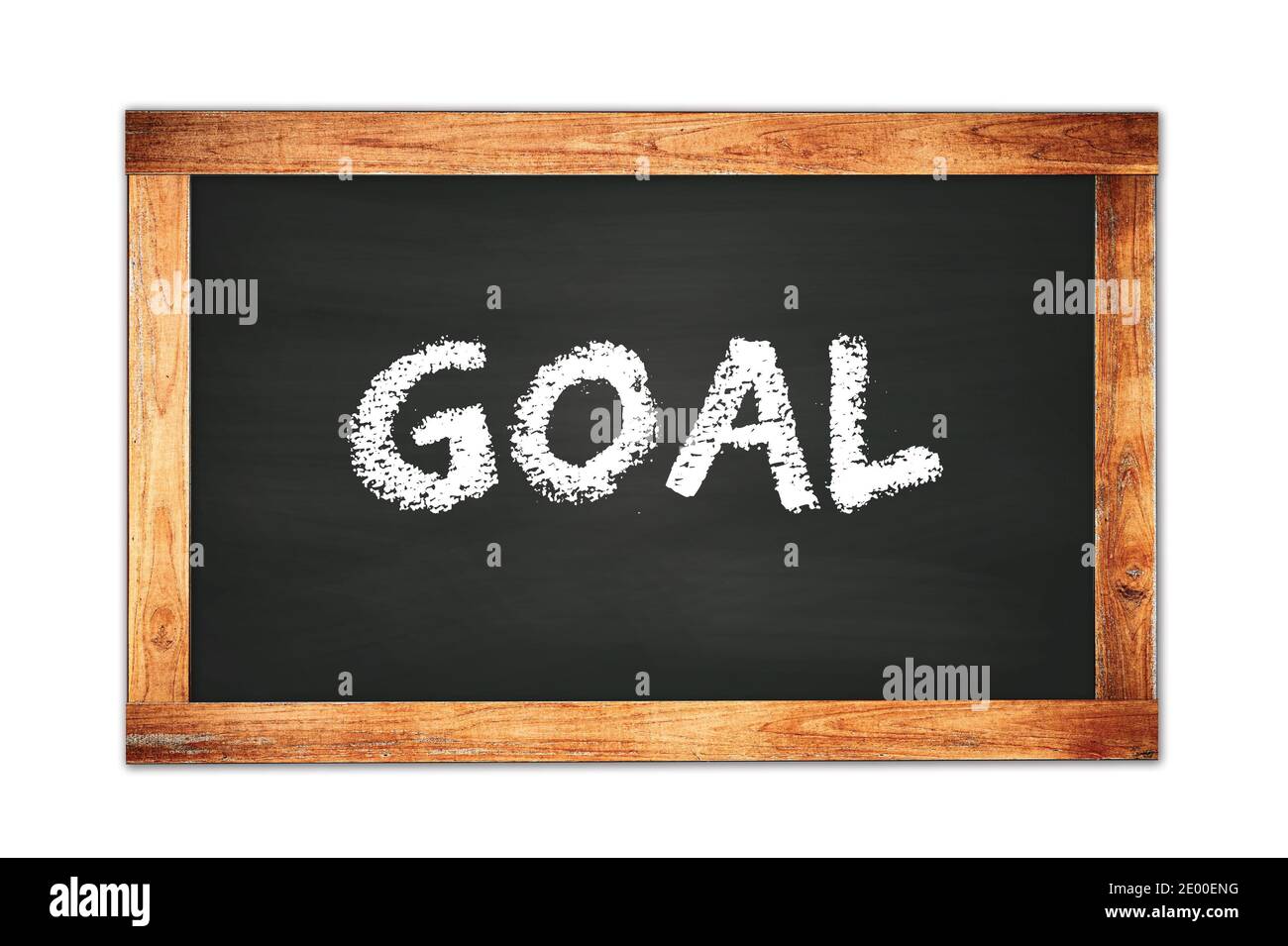 GOAL text written on black wooden frame school blackboard Stock Photo ...