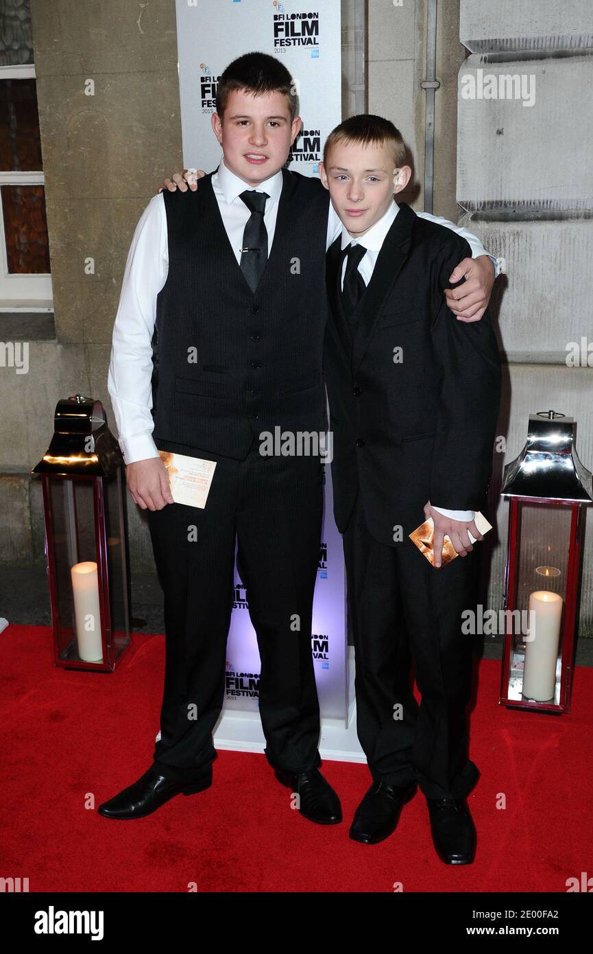 Actors Shaun Thomas and Connor Chapman arriving for the award ceremony ...