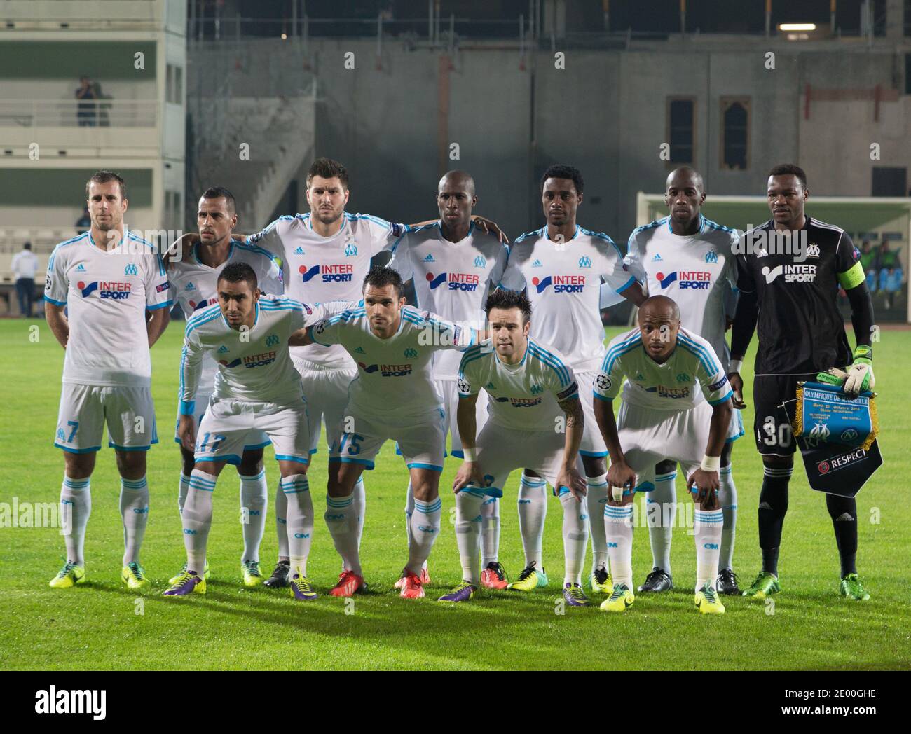OM's team group before the UEFA champions League soccer match ...