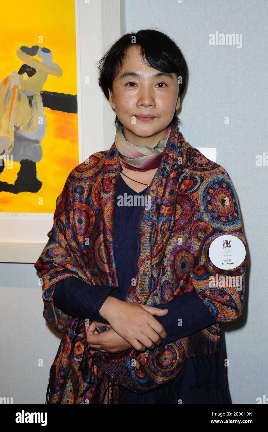 Dongxia Li attending the 'CHIFRA' Exhibition Opening on the Champs ...