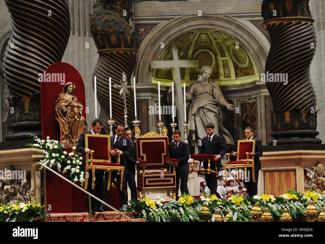 Pope Francis leads a bishops ordination ceremony in Saint Peter's Basilica at the Vatican on ...