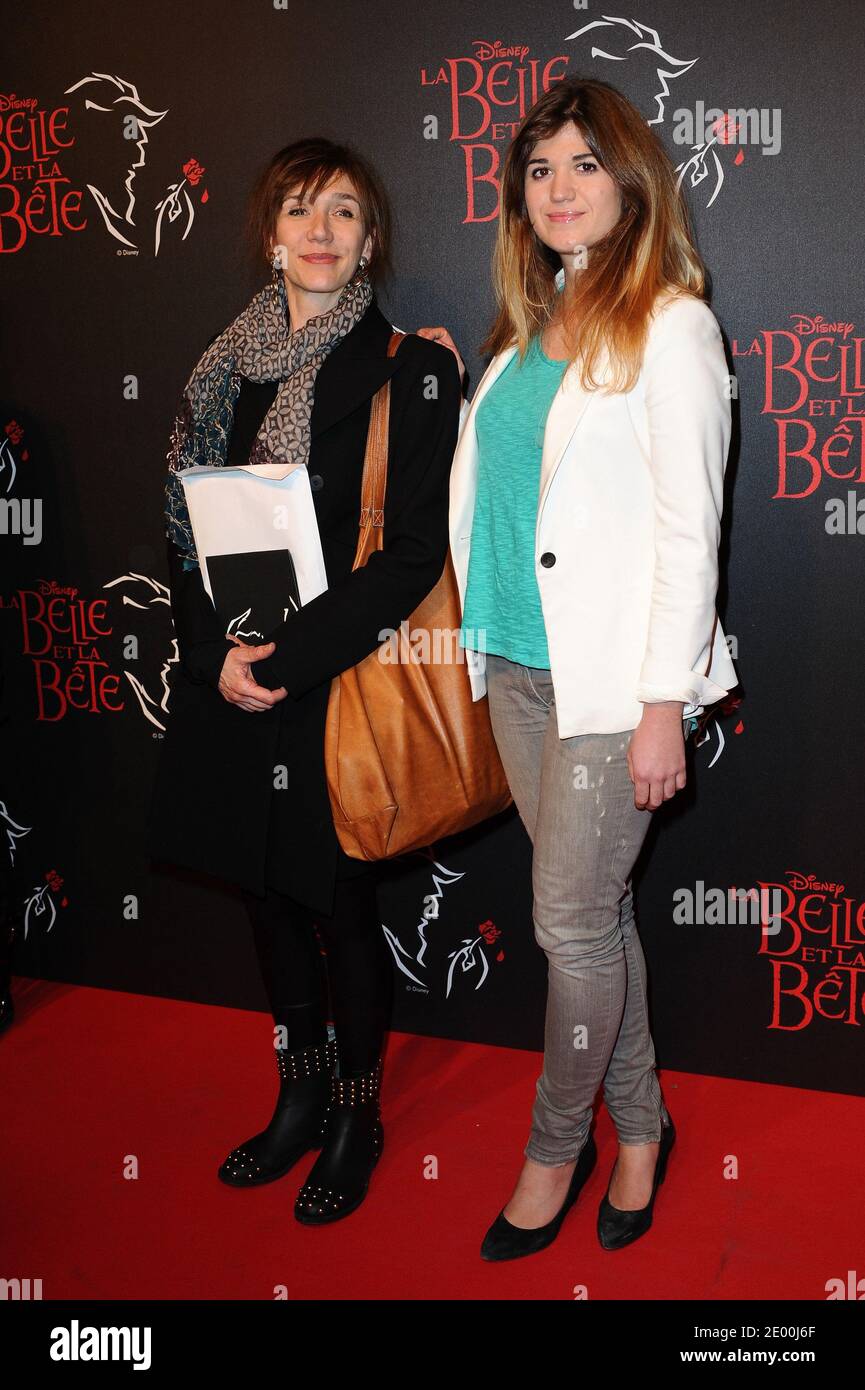 Virginie Lemoine and her daughter attending the Disney 'La Belle et la ...