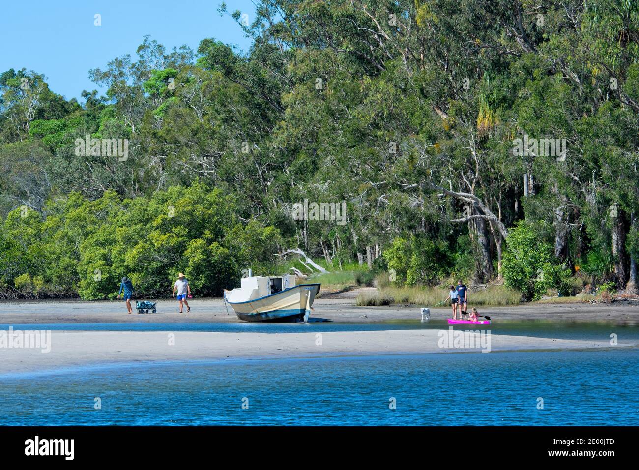 People enjoying the beach, Rainbow Beach, Queensland, QLD, Australia ...