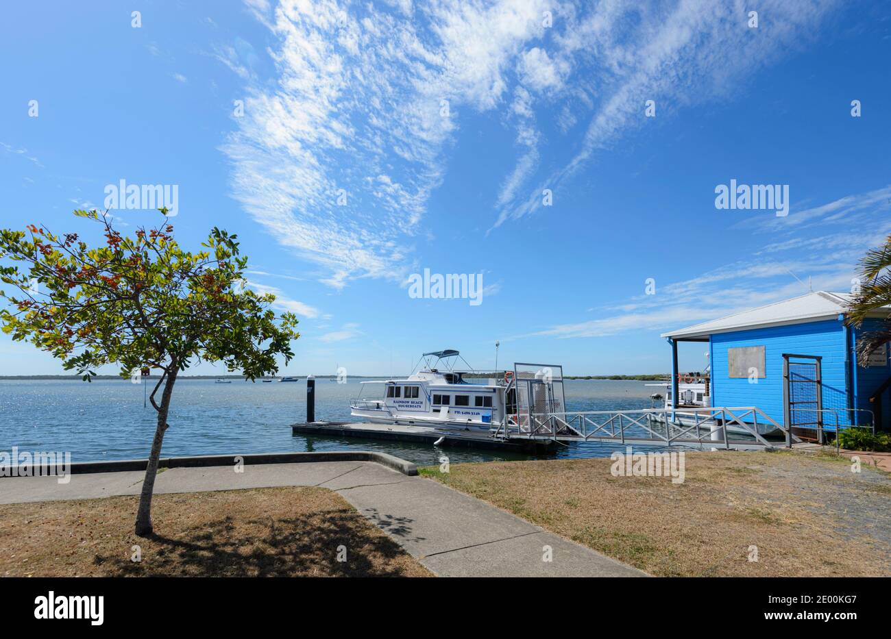 View of a Rainbow Beach houseboat, Queensland, QLD, Australia Stock ...
