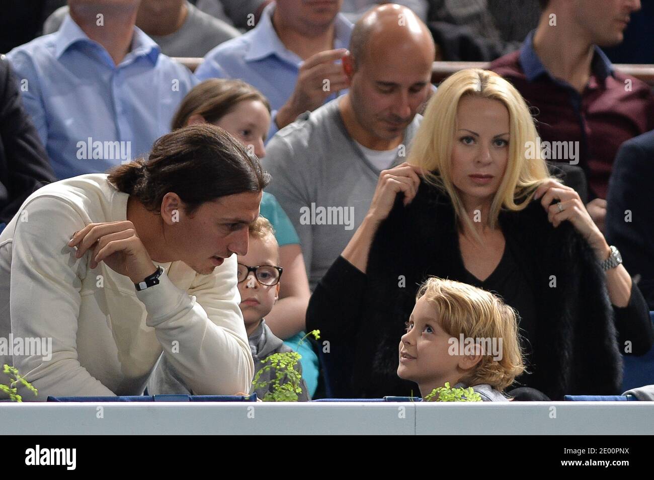 Zlatan Ibrahimovic, his wife Helena and his children Vincent and ...