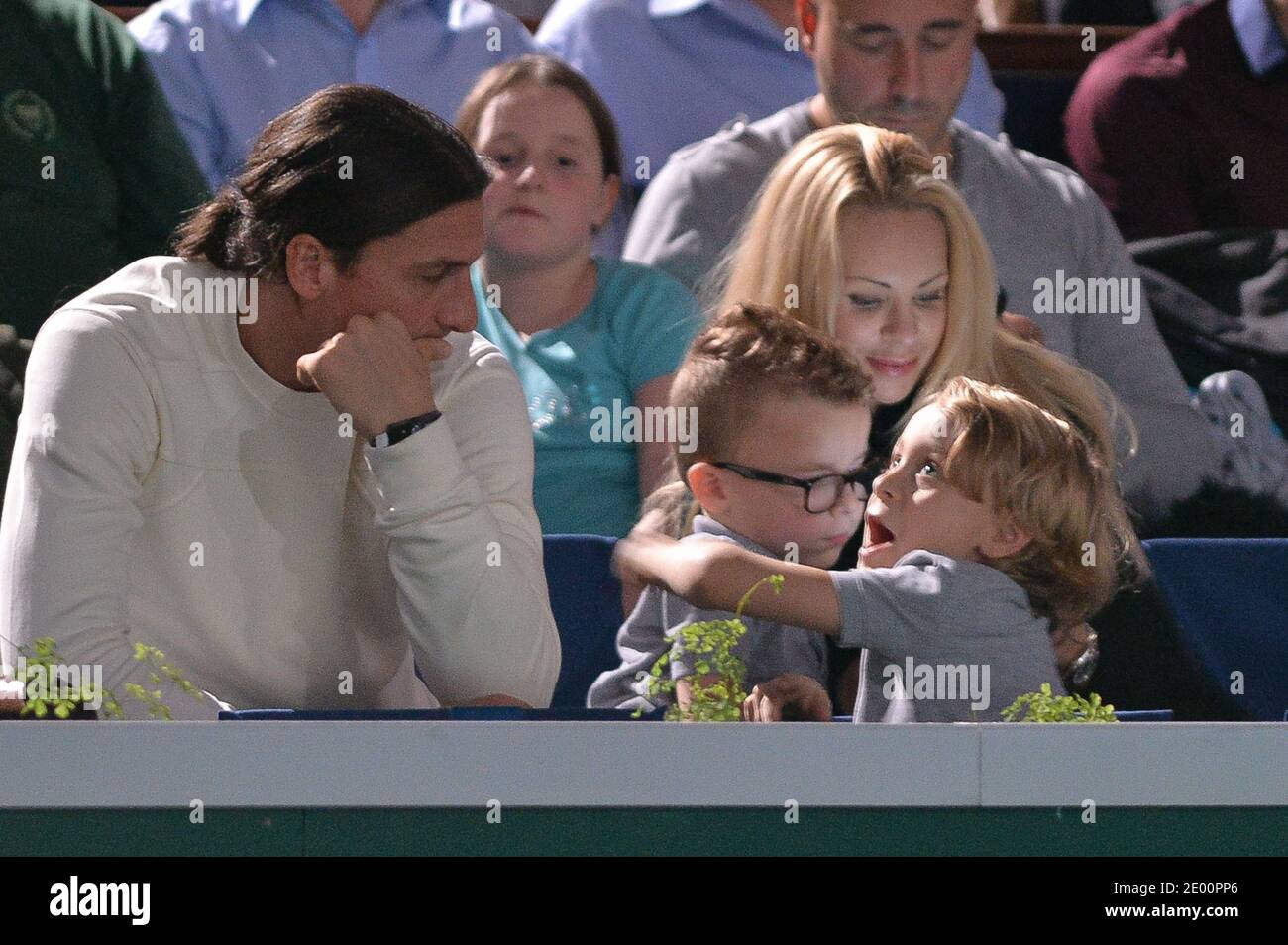 Zlatan Ibrahimovic, his wife Helena and his children Vincent and ...