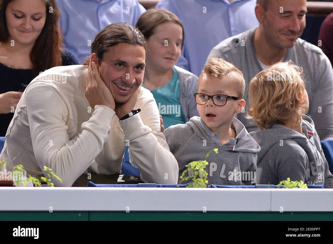 Zlatan Ibrahimovic, his wife Helena and his children Vincent and ...