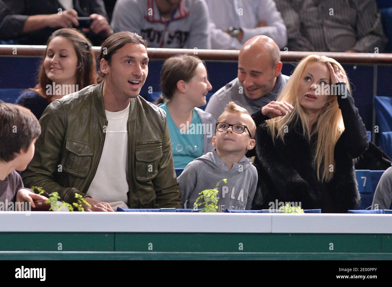 Zlatan Ibrahimovic, his wife Helena and his children Vincent and ...