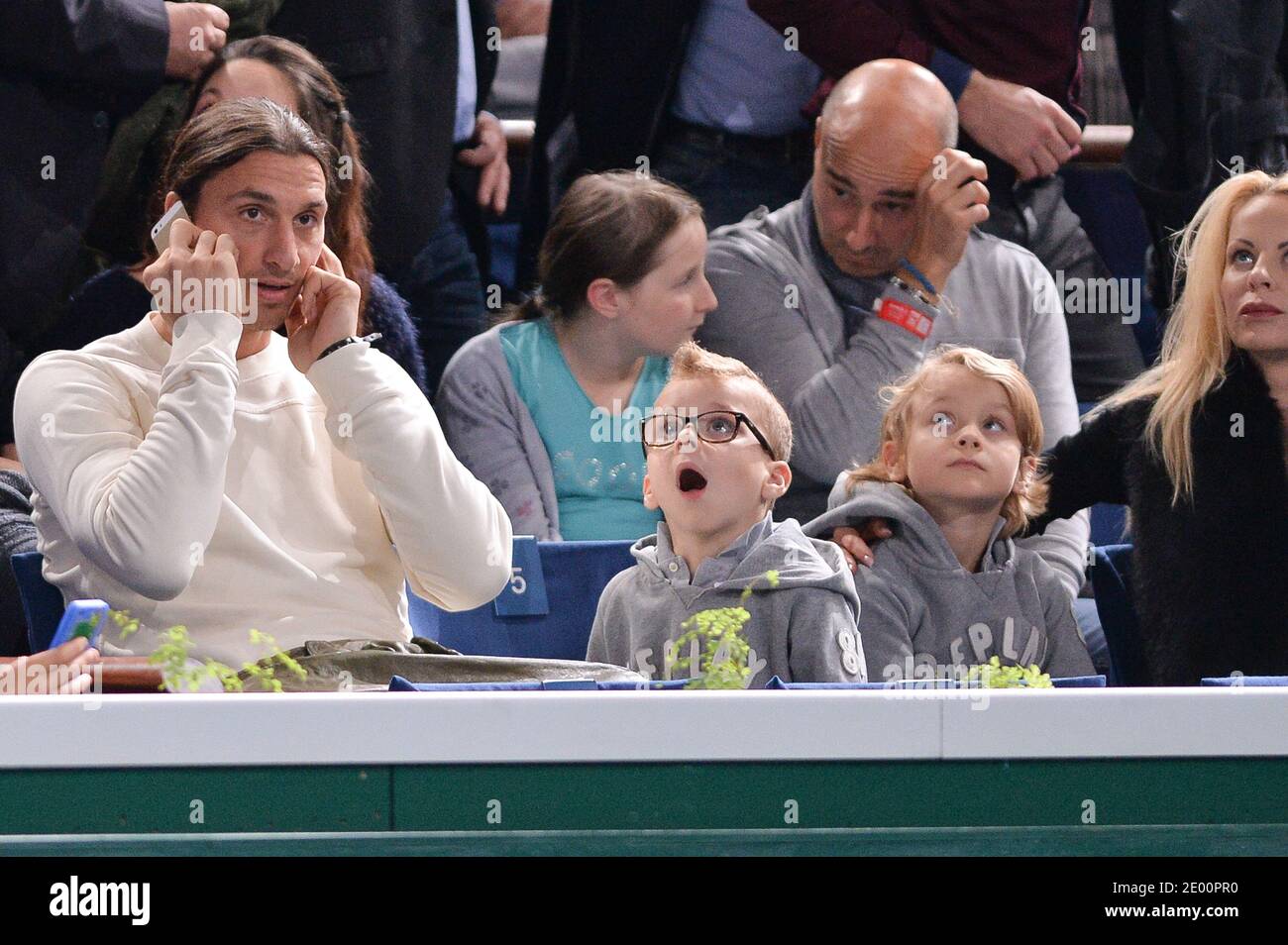 Zlatan Ibrahimovic, his wife Helena and his children Vincent and ...