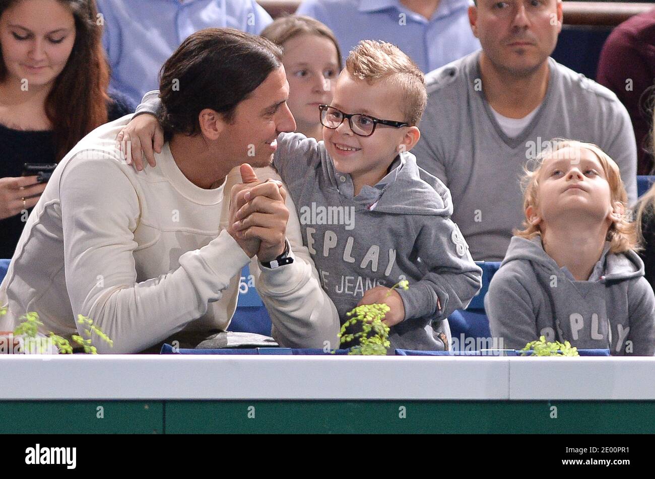 Zlatan Ibrahimovic, his wife Helena and his children Vincent and ...