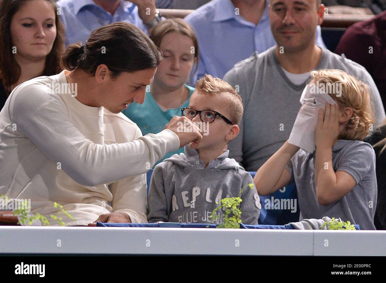 Zlatan Ibrahimovic, his wife Helena and his children Vincent and ...