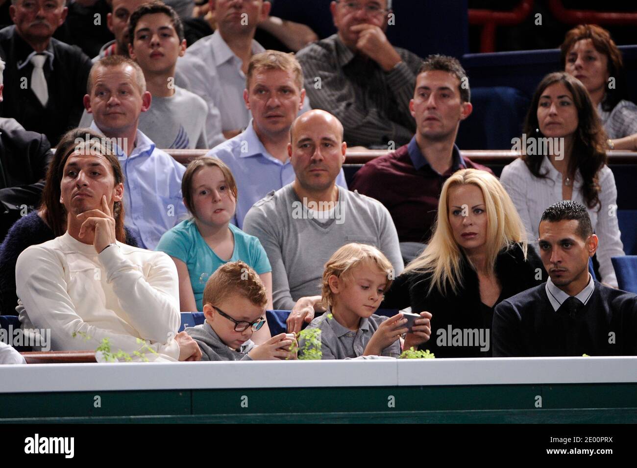 Zlatan Ibrahimovic, his wife Helena and his children Vincent and ...