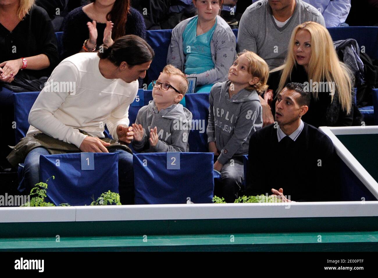 Zlatan Ibrahimovic, his wife Helena and his children Vincent and ...