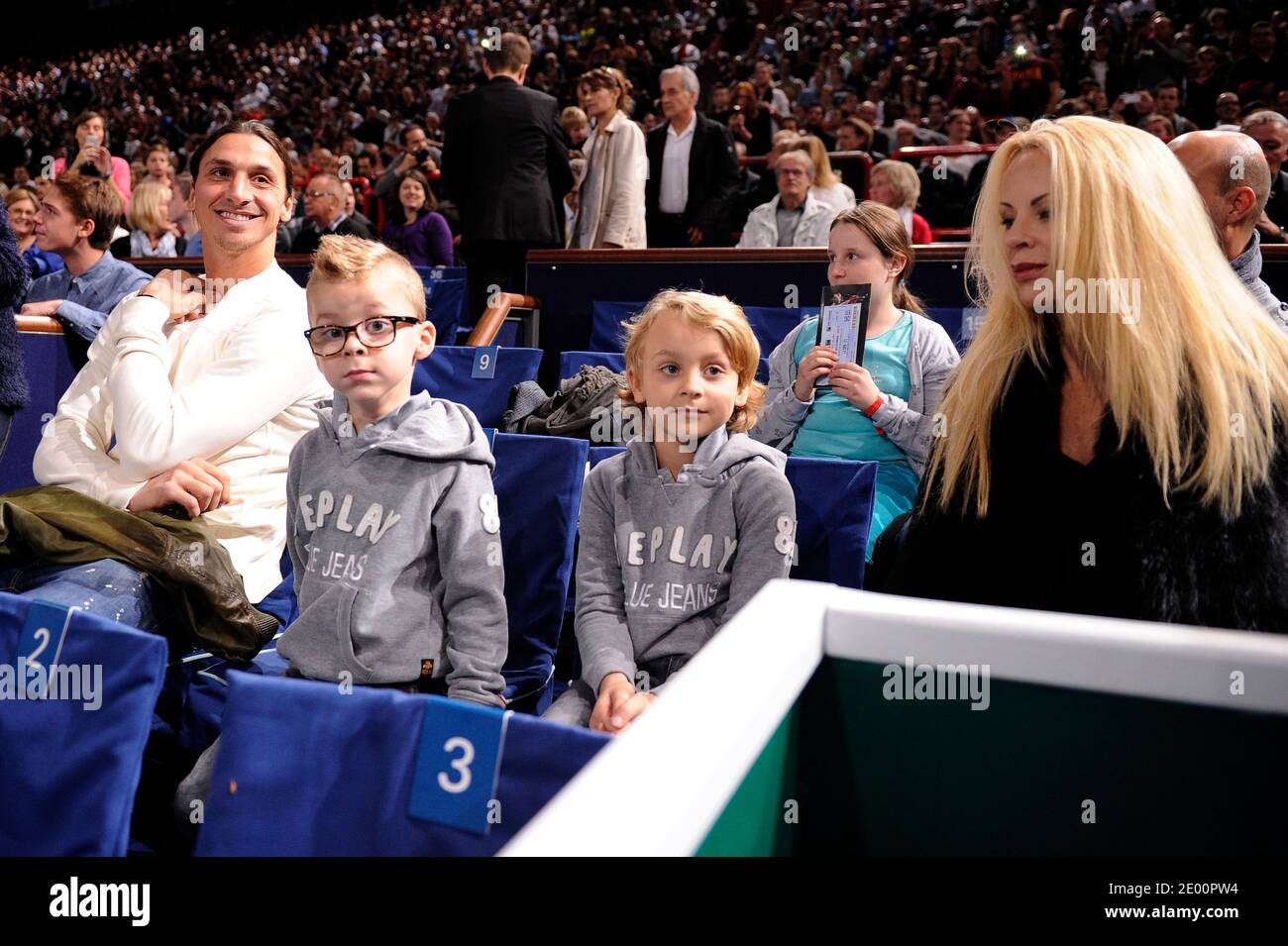 Zlatan Ibrahimovic, his wife Helena and his children Vincent and ...