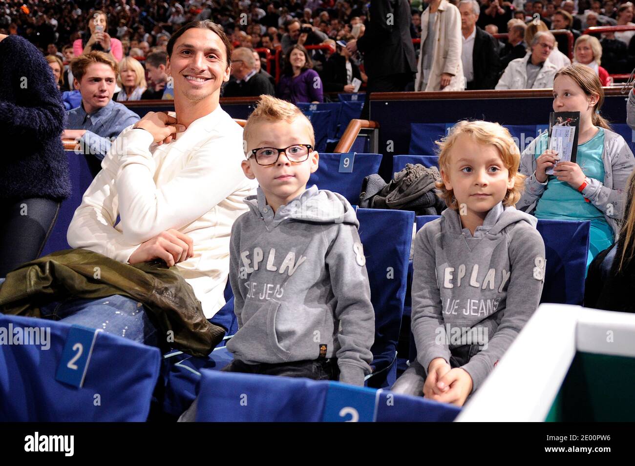 Zlatan Ibrahimovic, his wife Helena and his children Vincent and ...