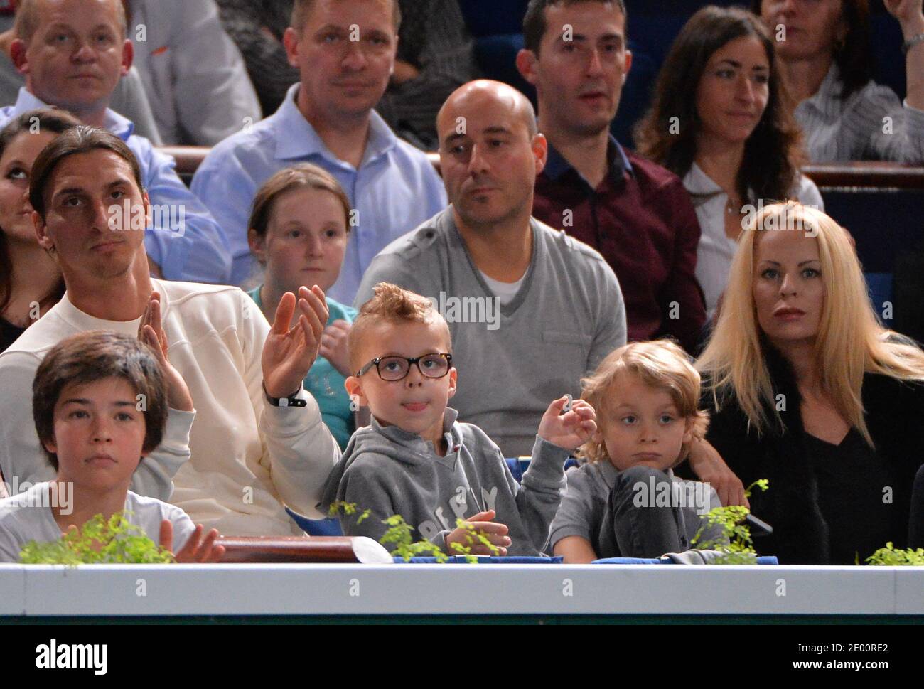 Zlatan Ibrahimovic, his wife Helena and his children Vincent and ...