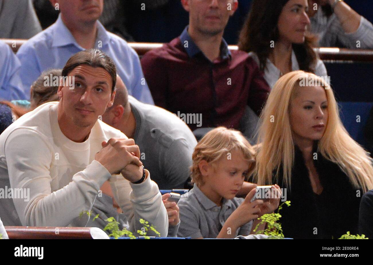 Zlatan Ibrahimovic, his wife Helena and his children Vincent and ...