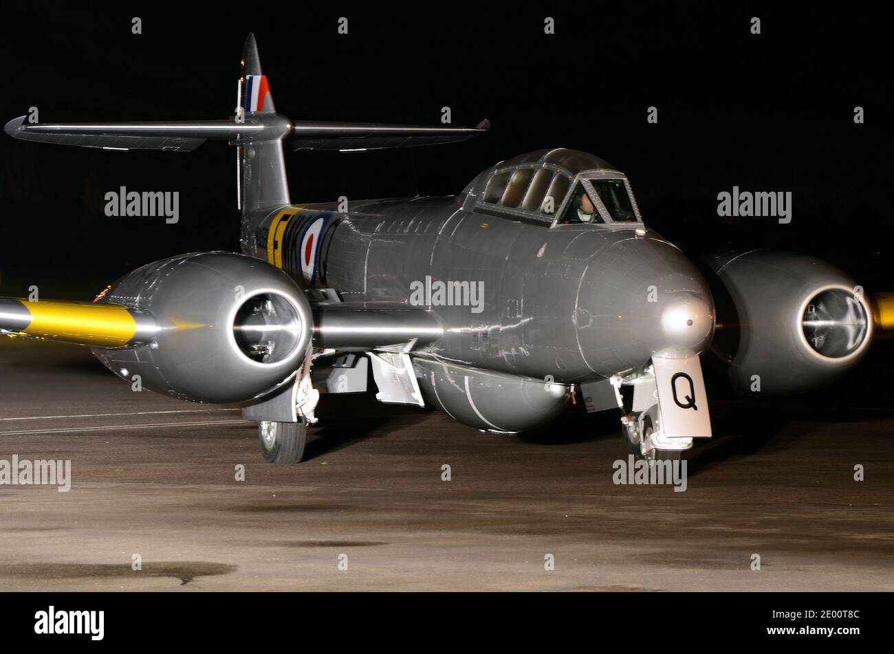 Gloster Meteor T.7 G-BWMF at an event at Airbase, aircraft aviation ...
