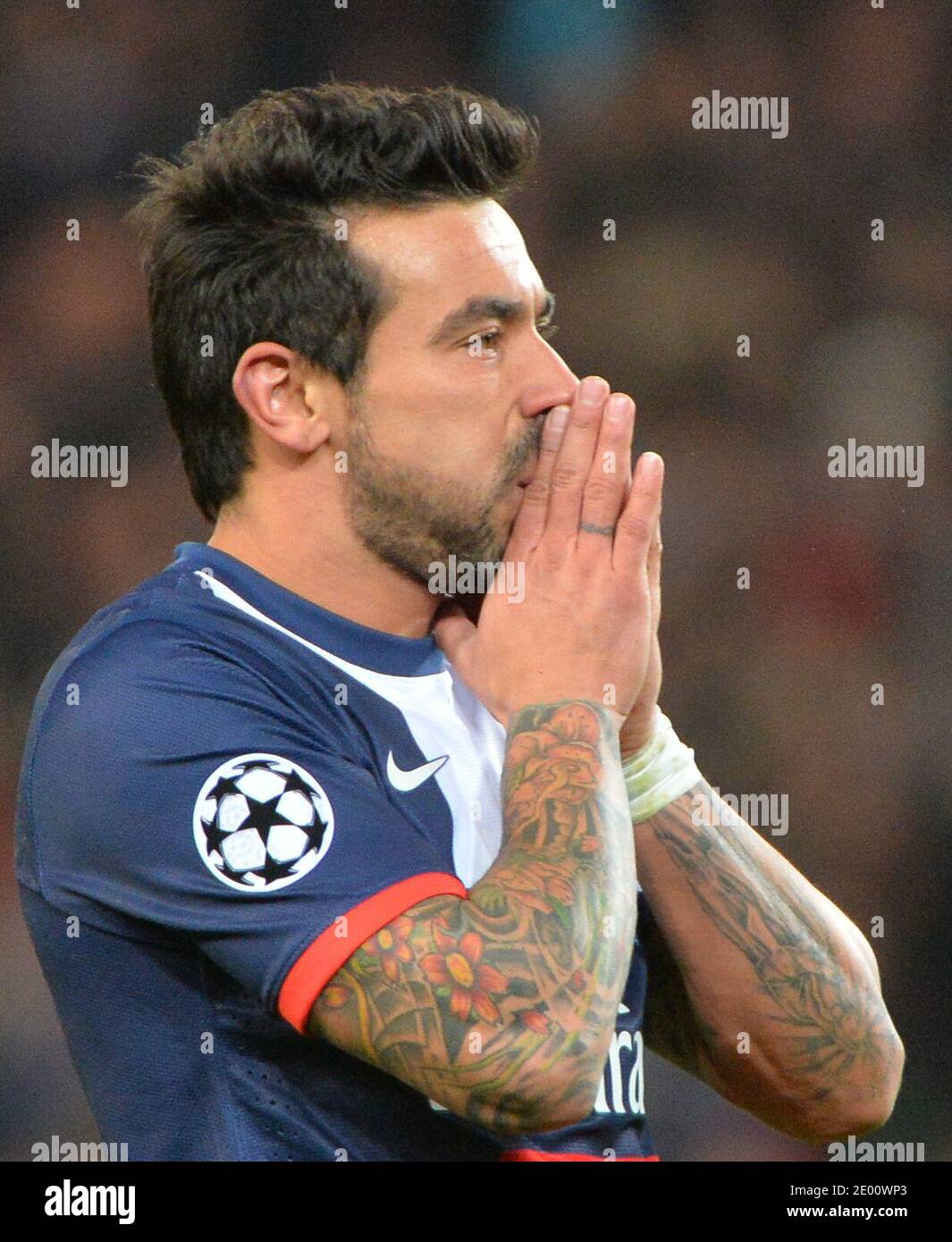 PSG's Ezequiel Lavezzi during the UEFA Champions League, group C ...