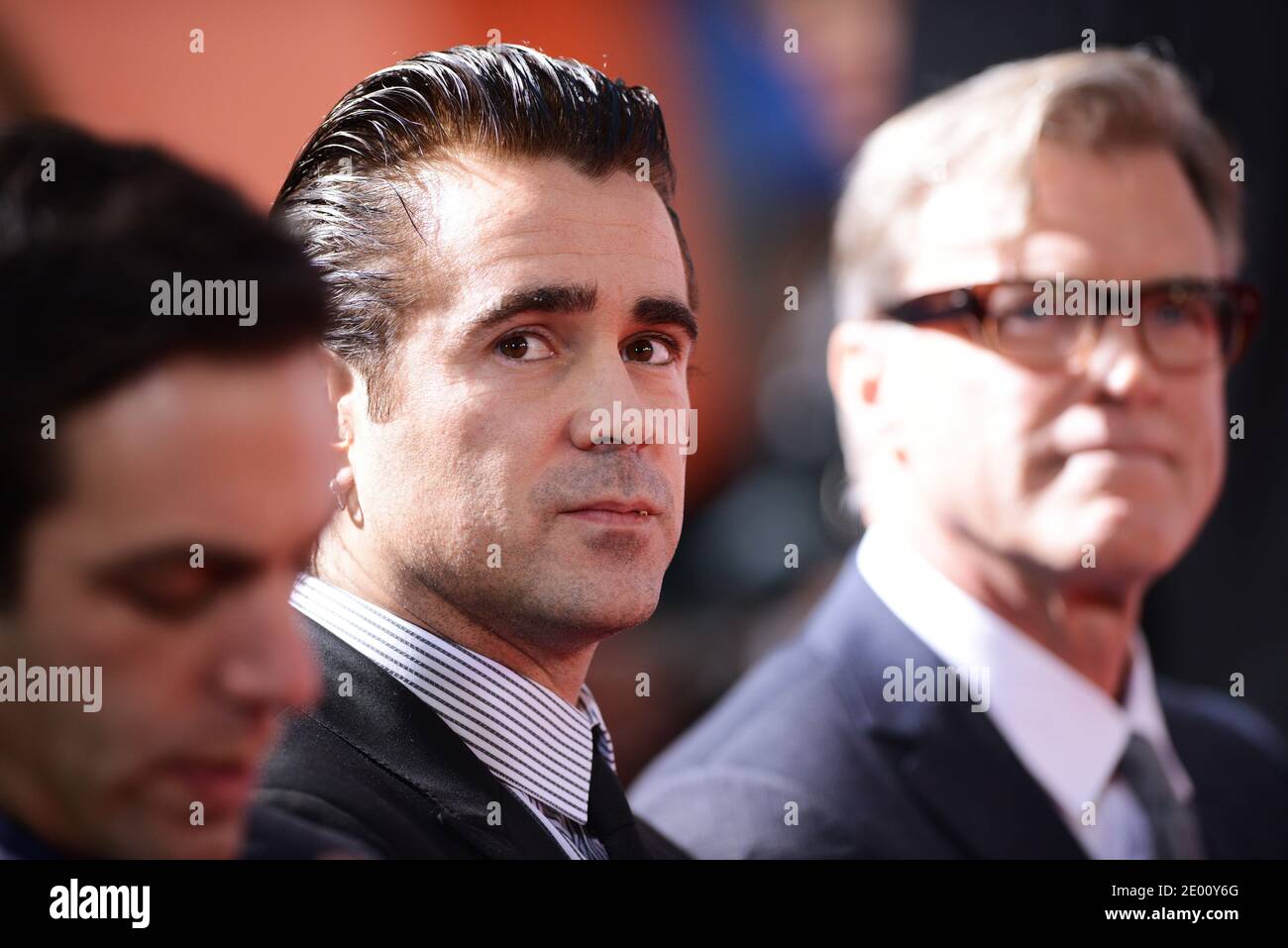 Colin Farrell attends a ceremony immortalizing Emma Thompson with a ...