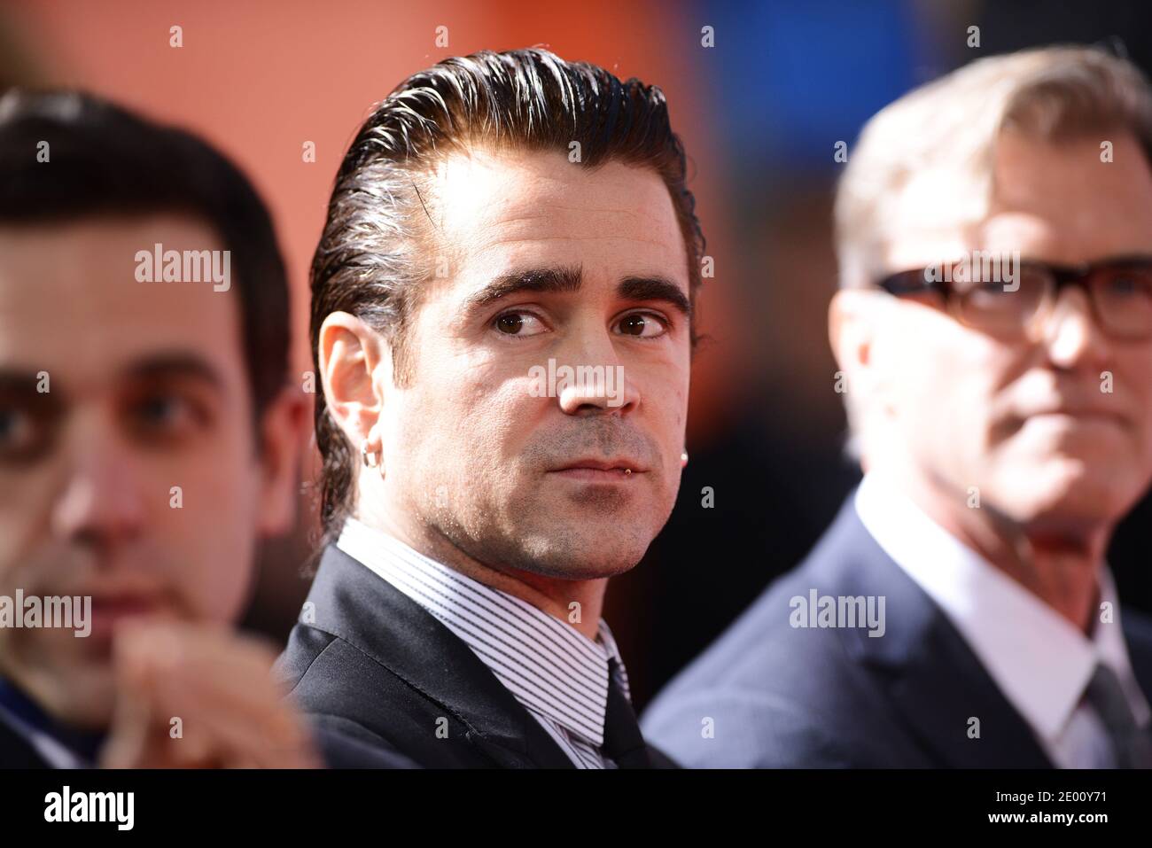 Colin Farrell attends a ceremony immortalizing Emma Thompson with a ...