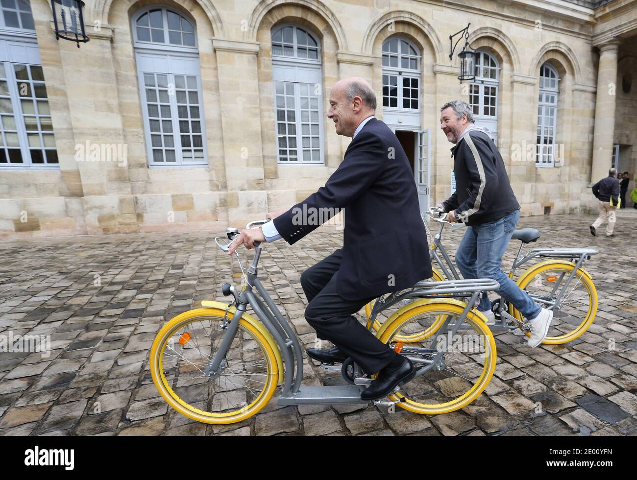 French designer Philippe Starck and Mayor of Bordeaux Alain Juppe take ...