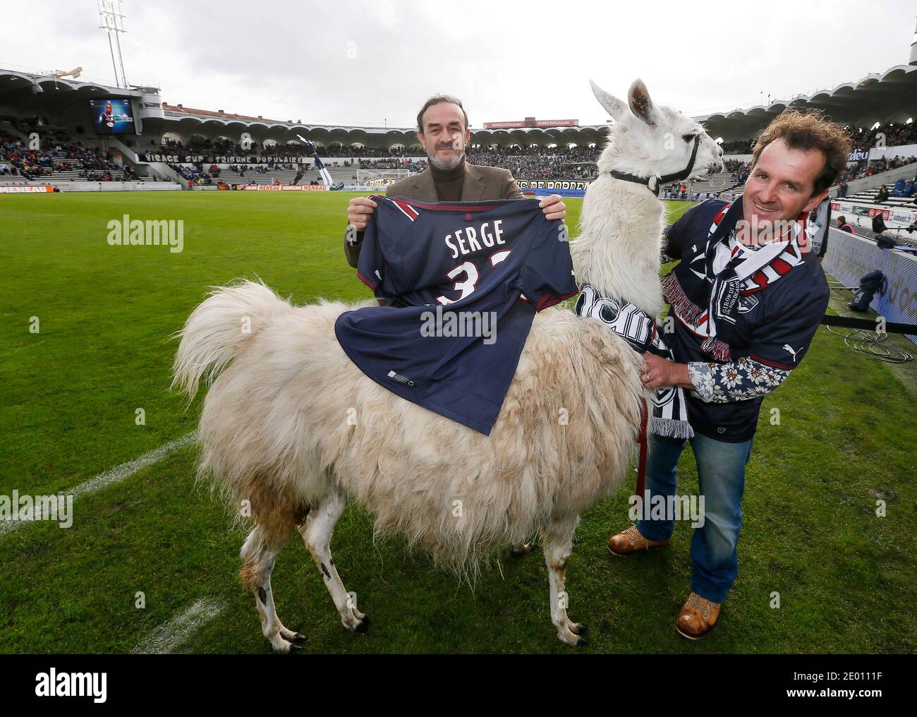 The famous Llama 'Serge Le Lama', the circus director John Beautour and ...