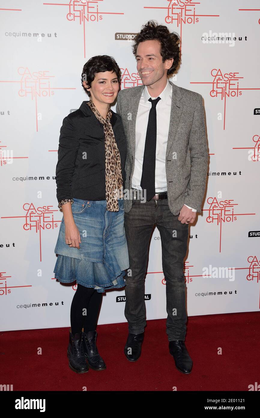 Audrey Tautou and Romain Duris attending the premiere of 'Casse-Tete ...