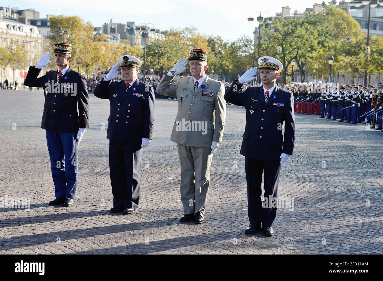 From left to right Gal Denis Favier, Amiral Bernard Rogel, General ...