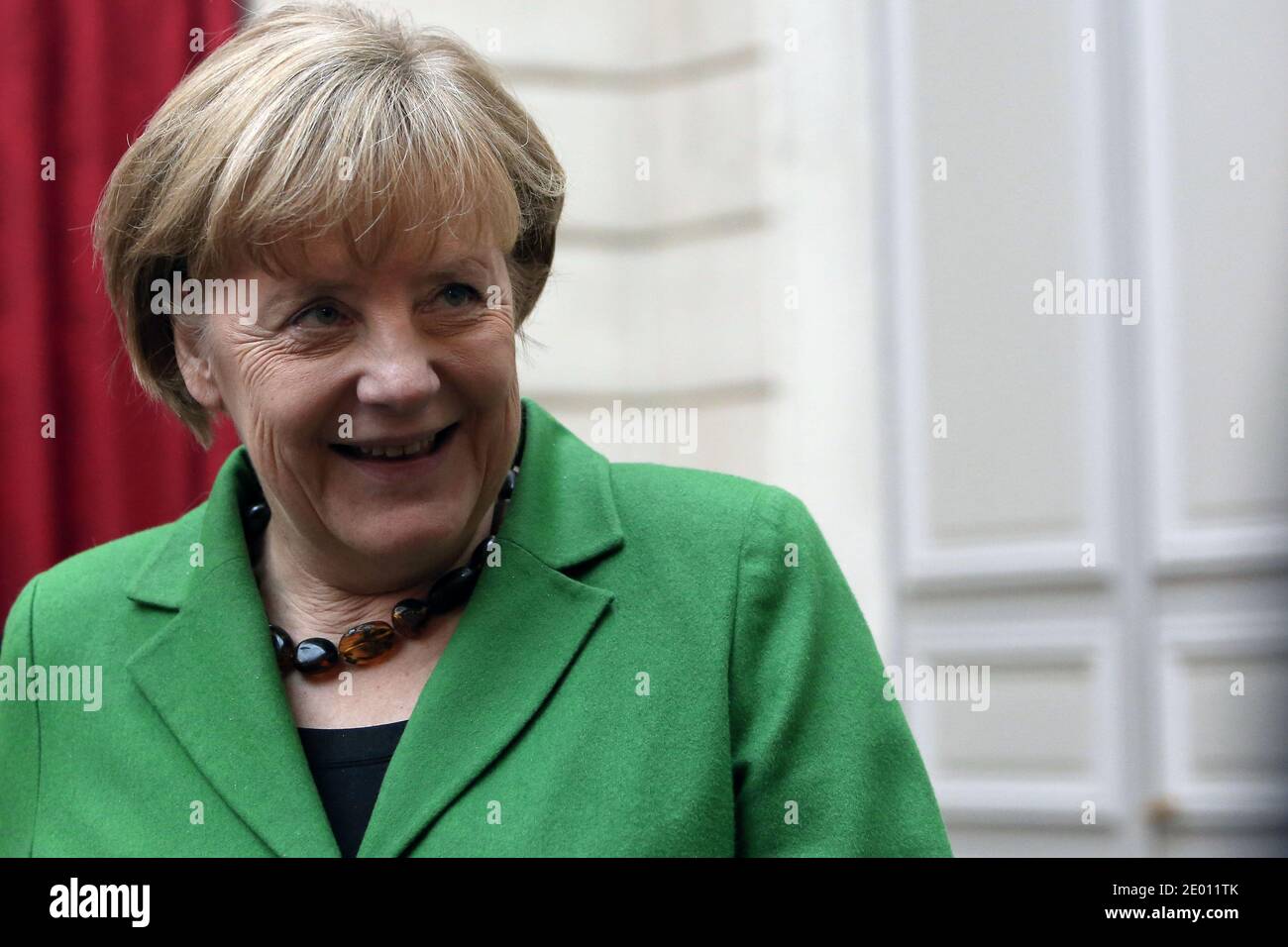 German Chancellor Angela Merkel attends a meeting on youth unemployment ...