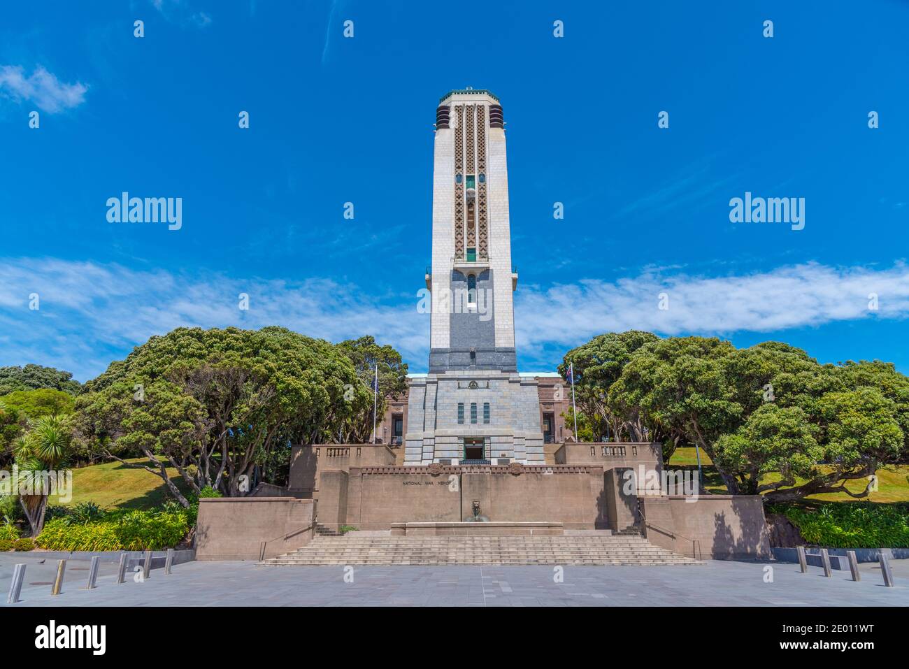 National War memorial in front of the National gallery of New Zealand ...