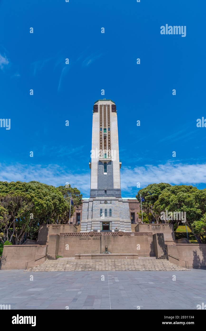 National War memorial in front of the National gallery of New Zealand ...