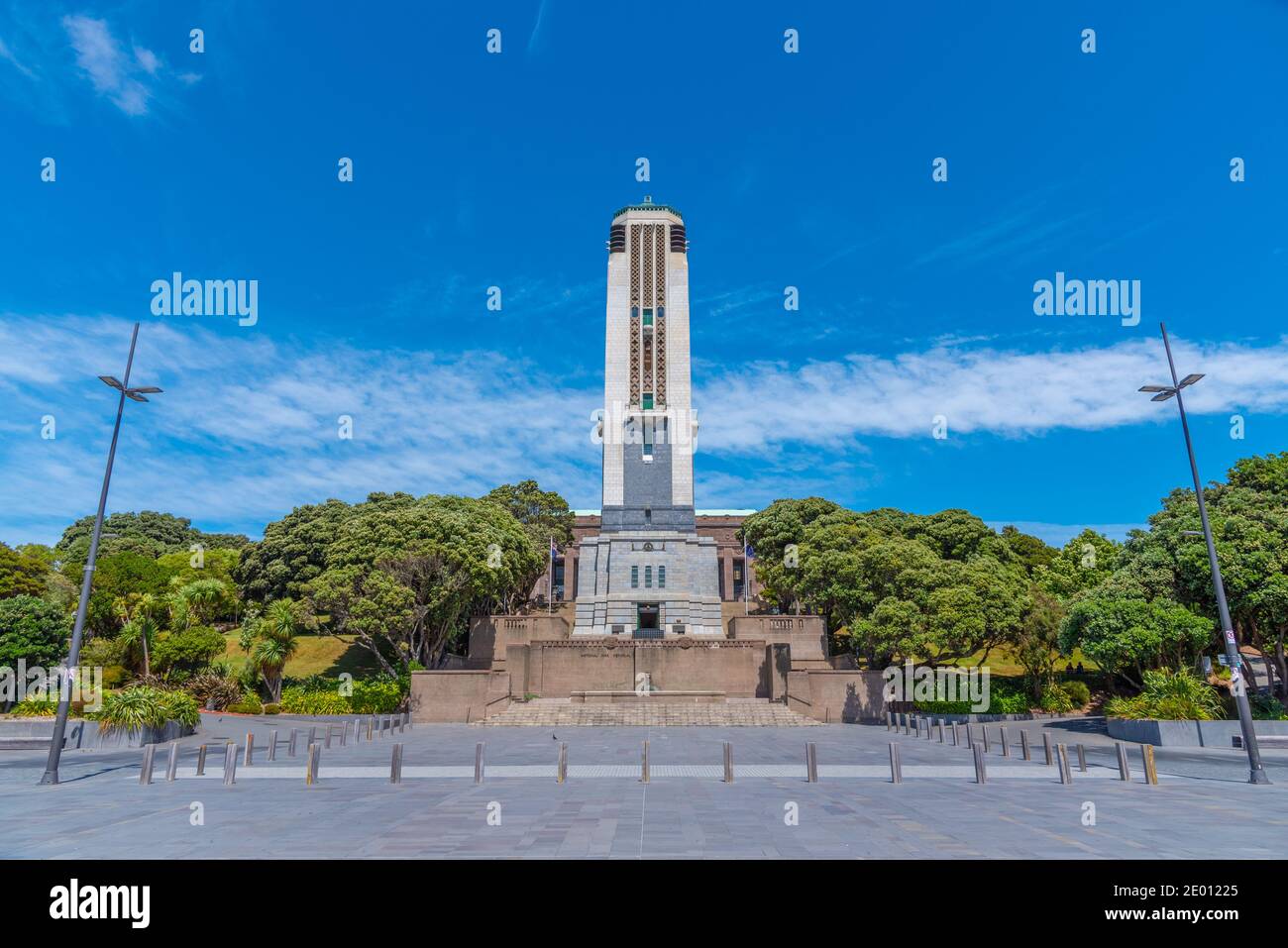 National War memorial in front of the National gallery of New Zealand ...